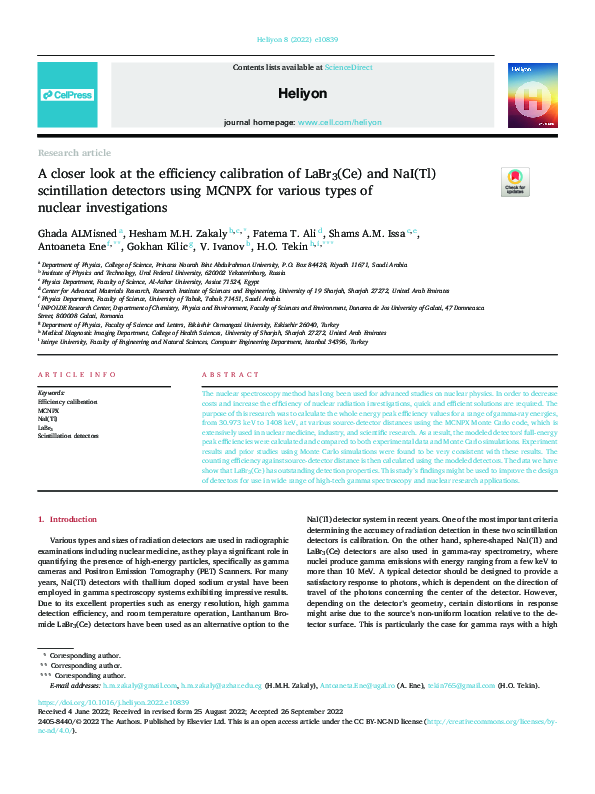 (PDF) A closer look at the efficiency calibration of LaBr3(Ce) and NaI(Tl) scintillation ...