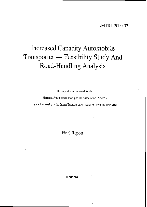 (PDF) Increased Capacity Automobile Transporter--Feasibility Study and ...