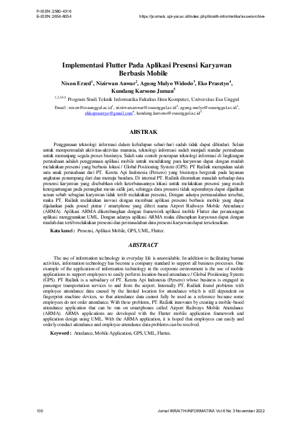 (PDF) Implementasi Flutter Pada Aplikasi Presensi Karyawan Berbasis Mobile