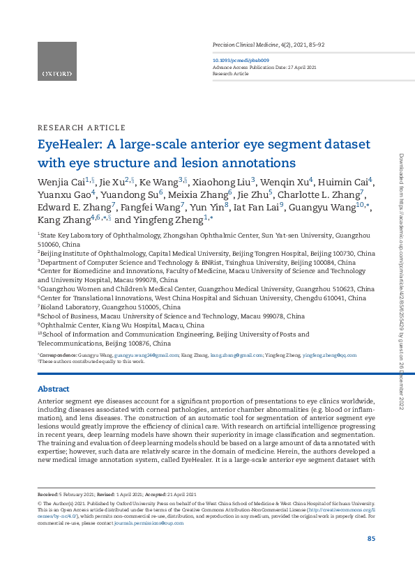 (PDF) EyeHealer: A large-scale anterior eye segment dataset with eye ...