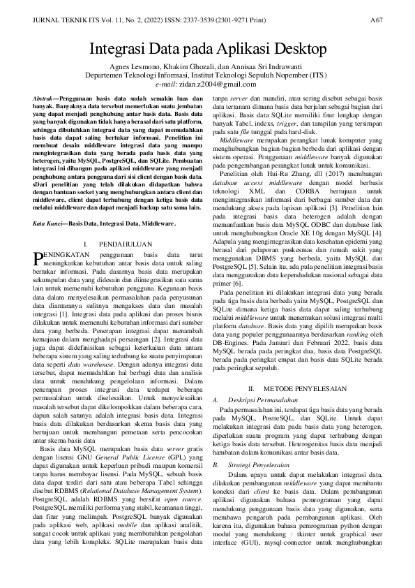 (PDF) Integrasi Data pada Aplikasi Desktop