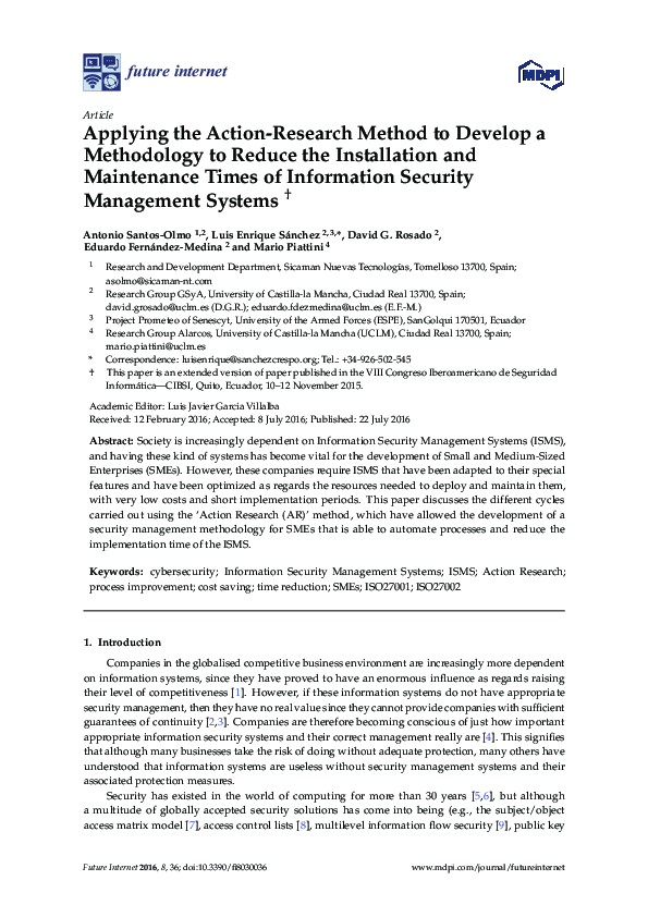 (PDF) Applying the Action-Research Method to Develop a Methodology to ...