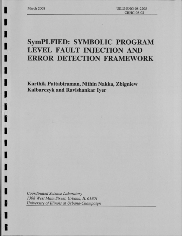Pdf Symplfied Symbolic Program Level Fault Injection And Error Detection Framework