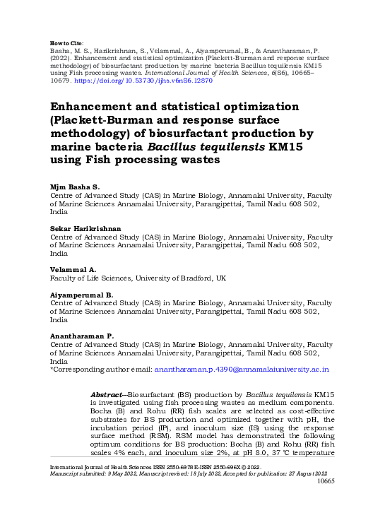 (PDF) Enhancement and statistical optimization (Plackett-Burman and response surface methodology ...