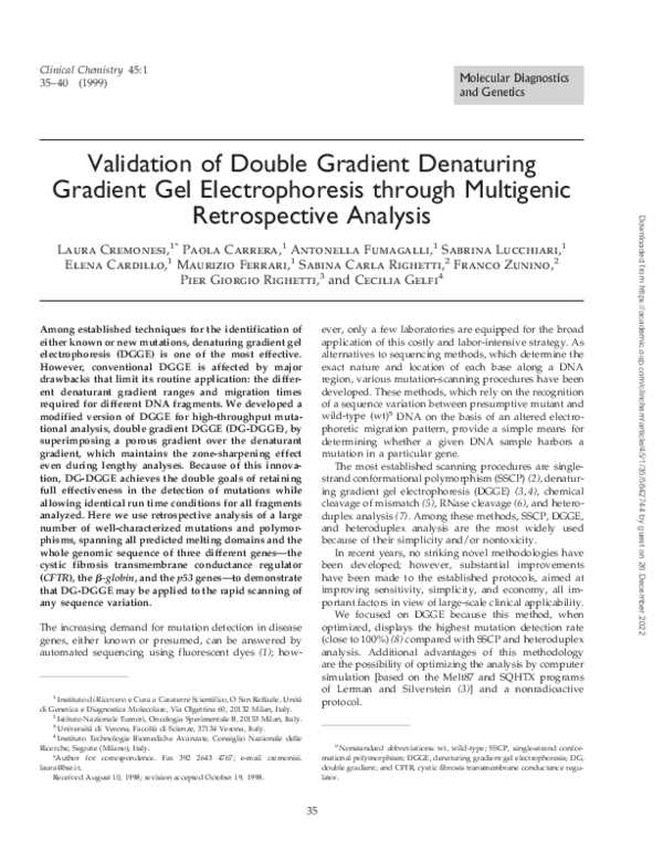 (PDF) Validation of Double Gradient Denaturing Gradient Gel Electrophoresis through Multigenic ...