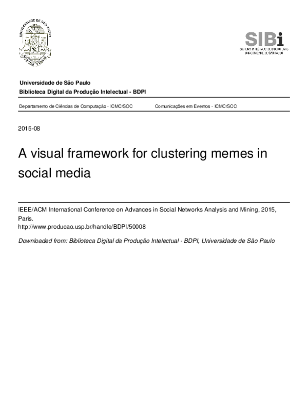 (PDF) A Visual Framework for Clustering Memes in Social Media | Anh ...
