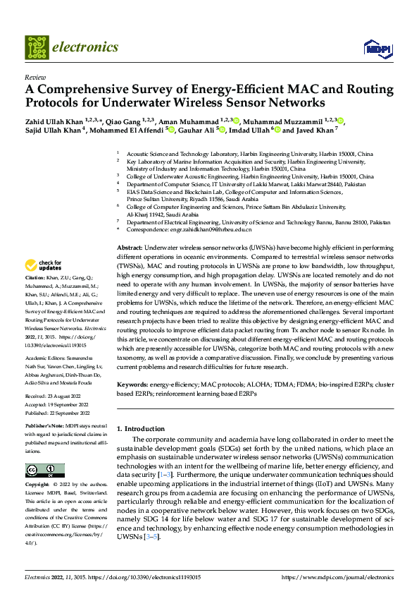 Pdf A Comprehensive Survey Of Energy Efficient Mac And Routing