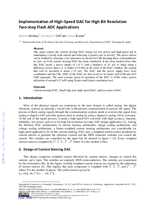 (PDF) Implementation of High-Speed DAC for High Bit Resolution Two-step ...