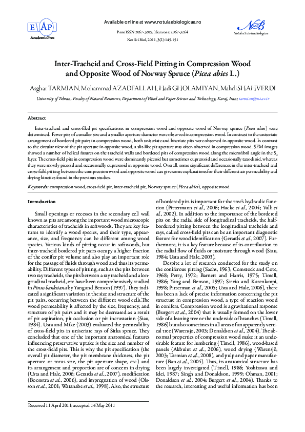 (PDF) Inter-Tracheid and Cross-Field Pitting in Compression Wood and ...
