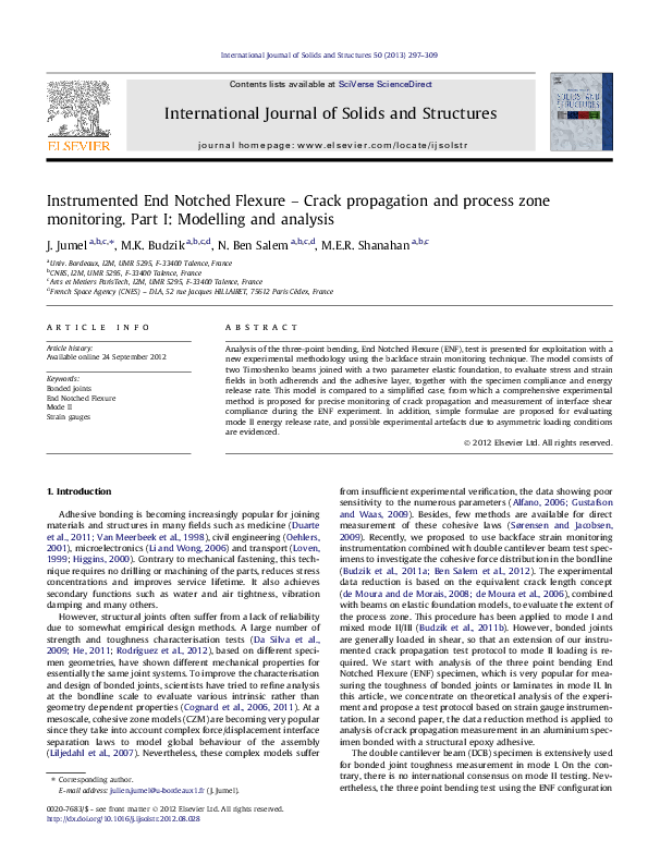 (PDF) Instrumented End Notched Flexure – Crack propagation and process ...