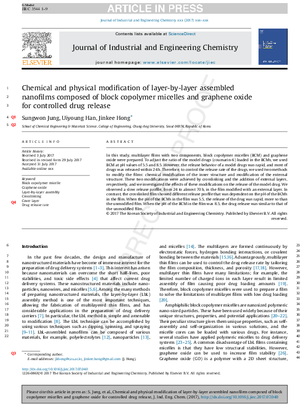 (PDF) Chemical and physical modification of layer-by-layer assembled ...