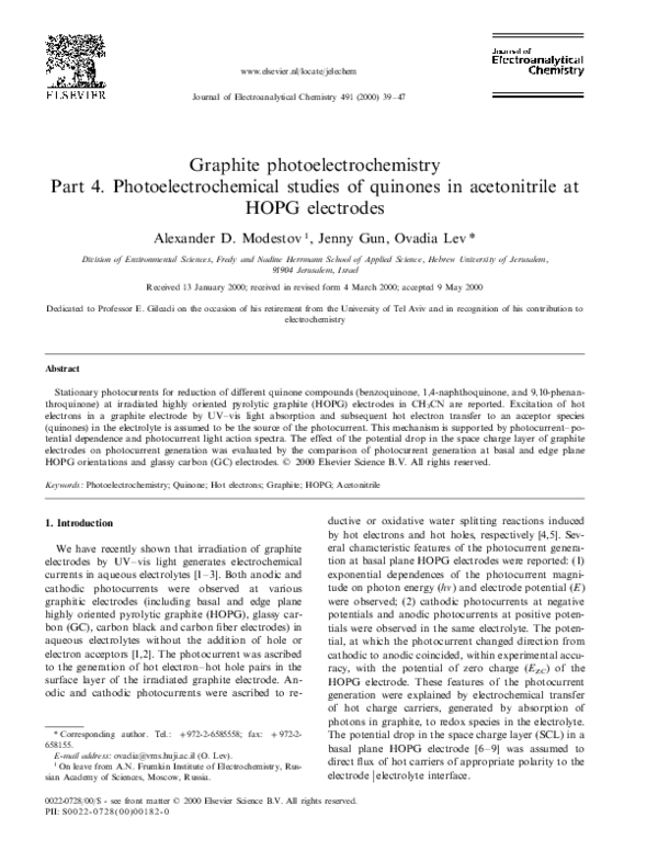 (PDF) Graphite photoelectrochemistry