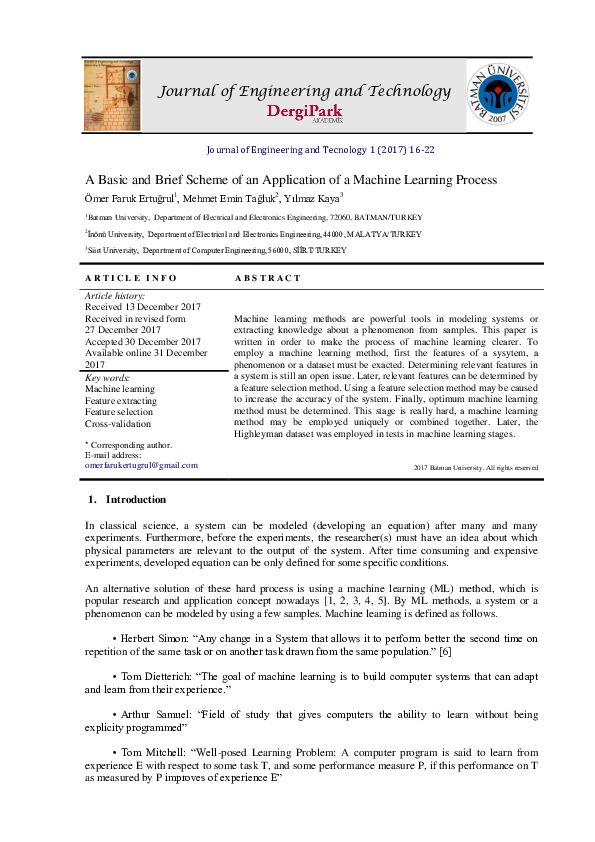 (PDF) A Basic and Brief Scheme of an Application of a Machine Learning ...
