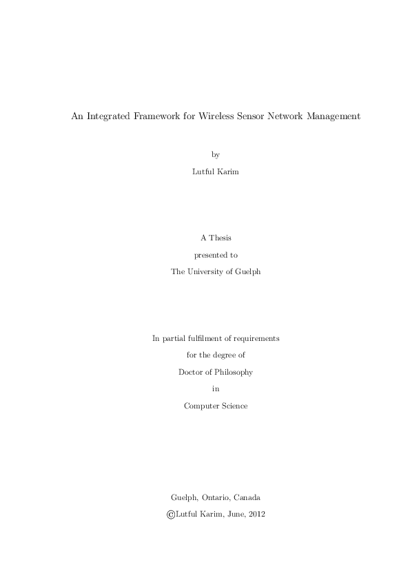 (PDF) An integrated framework for wireless sensor network management
