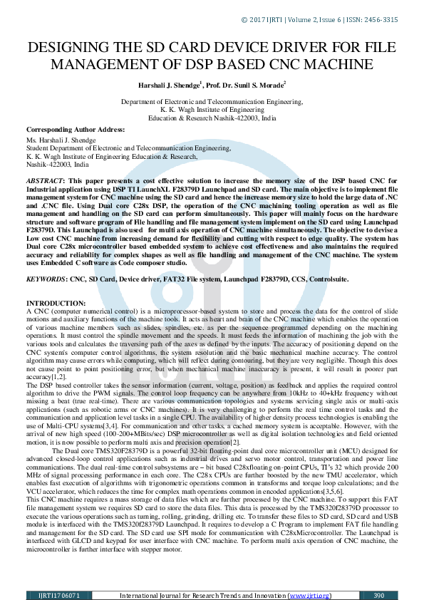 (PDF) Designing the SD Card Device Driver for File Management of DSP ...