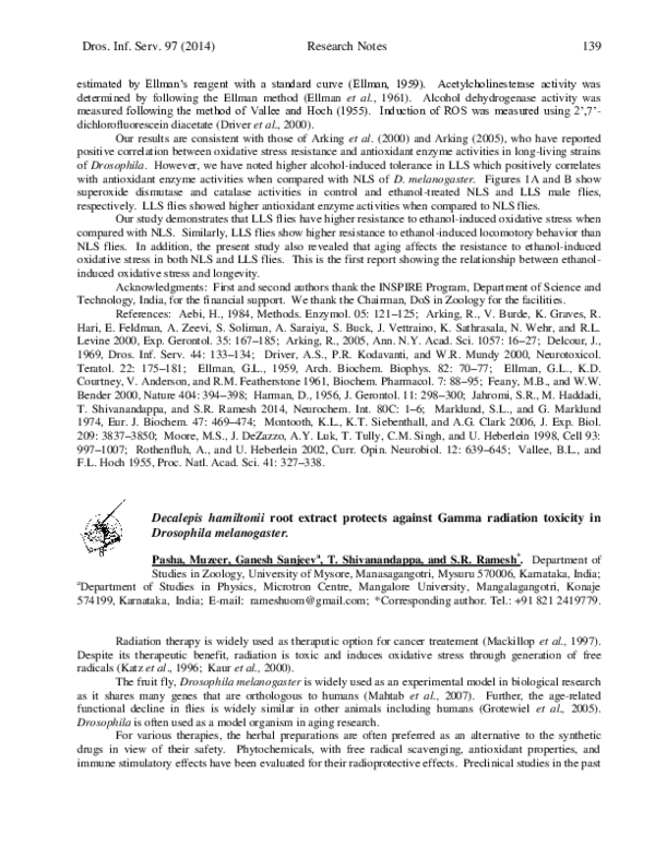 (PDF) Decalepis hamiltonii root extract protects against Gamma ...