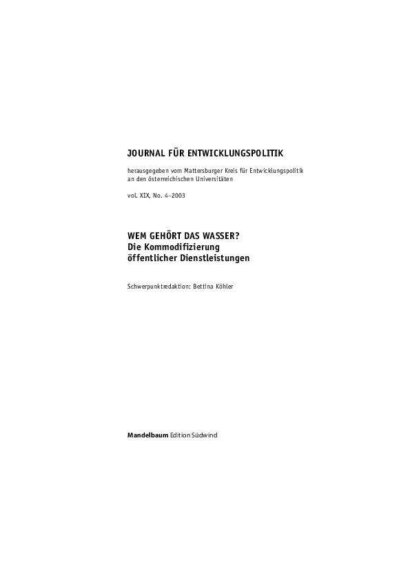 (PDF) The Limits of Water Commodification in Africa