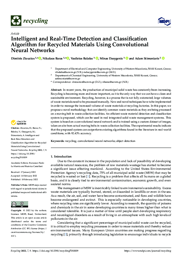 Pdf Intelligent And Real Time Detection And Classification Algorithm