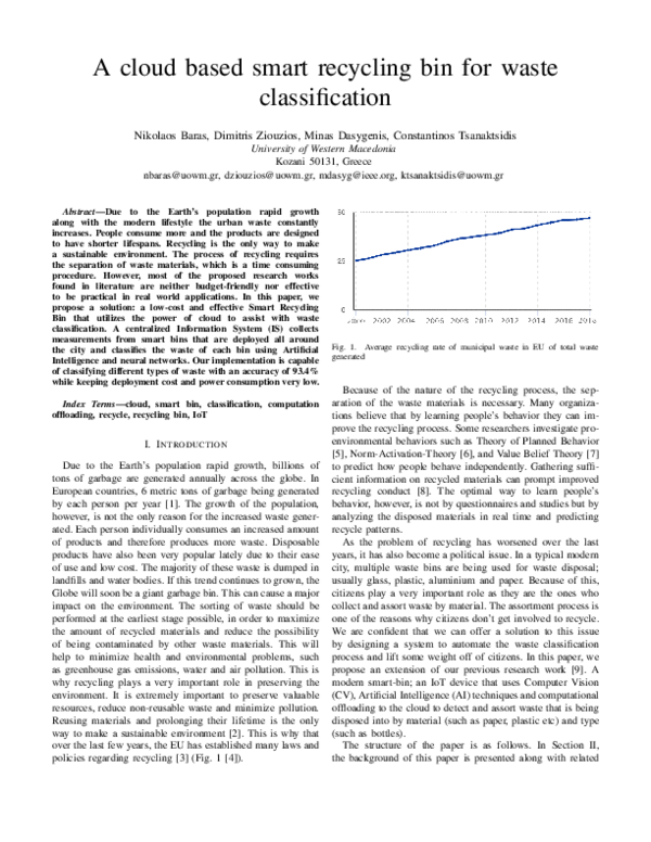 (PDF) A cloud based smart recycling bin for waste classification