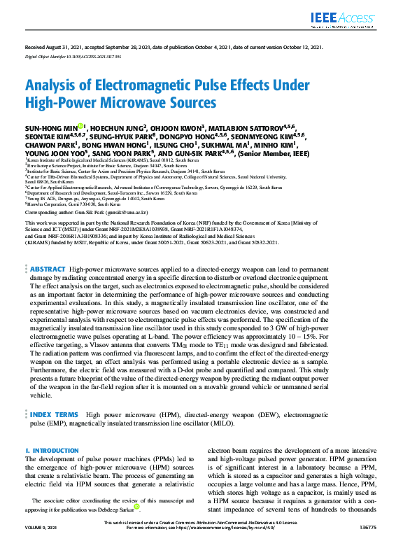 (PDF) Analysis of Electromagnetic Pulse Effects Under High-Power ...