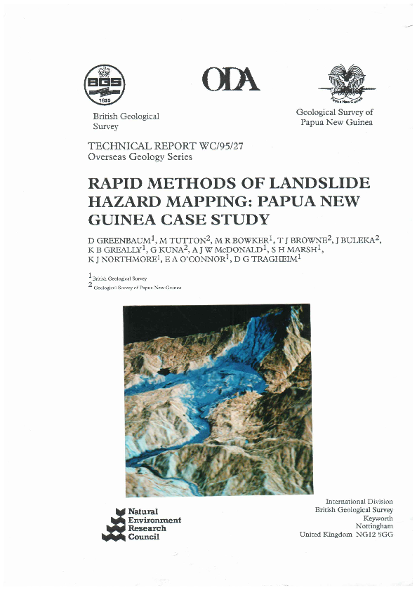 (PDF) Rapid methods of landslide hazard mapping: Papua New Guinea case study