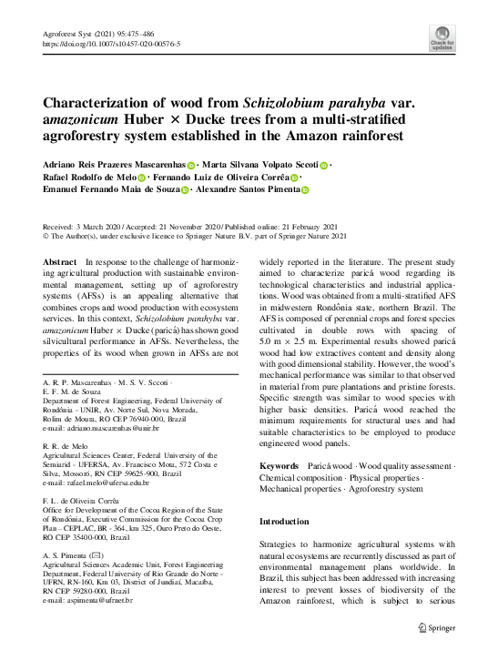 (PDF) Characterization of wood from Schizolobium parahyba var ...