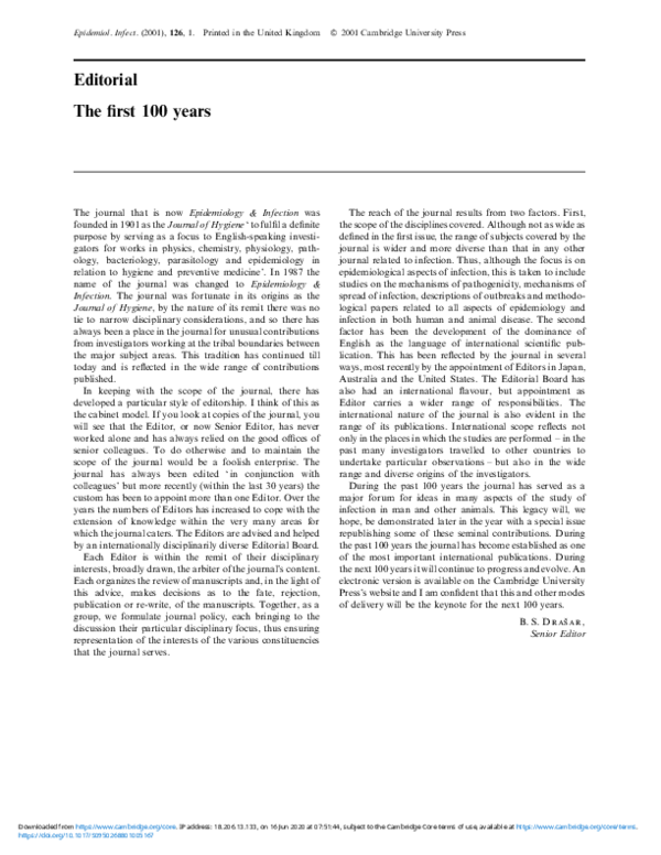 (PDF) The first 100 years