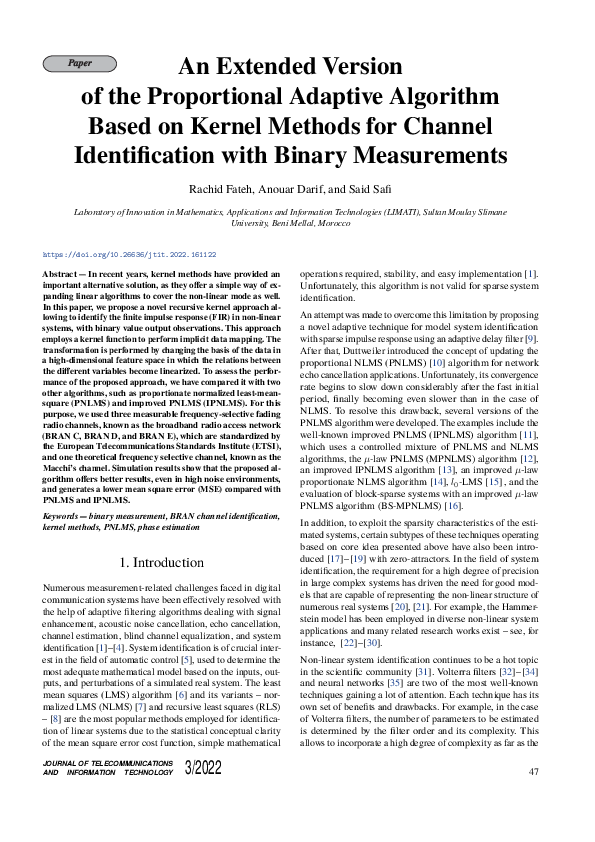 (PDF) An Extended Version of the Proportional Adaptive Algorithm Based on Kernel Methods for ...