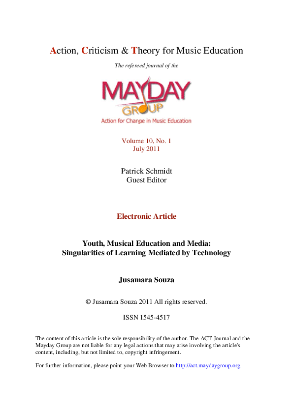 (PDF) Youth, Musical Education and Media: Singularities of Learning ...