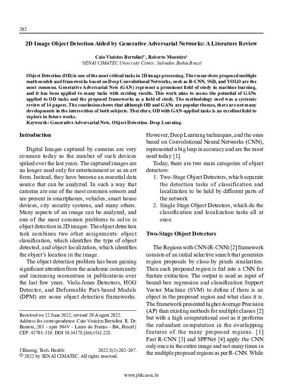 Pdf 2d Image Object Detection Aided By Generative Adversarial