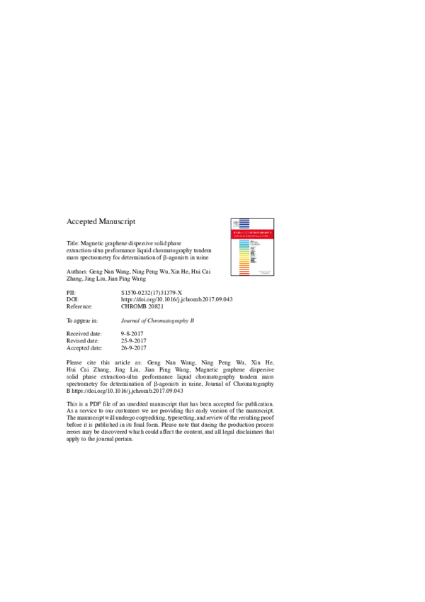 (PDF) Magnetic Graphene-Dispersive Solid-Phase Extraction for Preconcentration and Determination ...