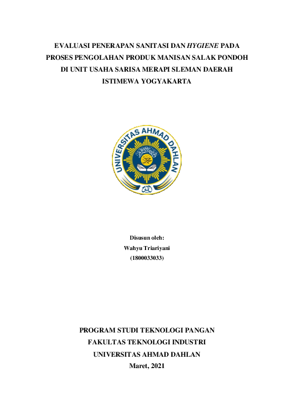 (PDF) Evaluasi Penerapan Sanitasi Dan Hygiene Pada Proses Pengolahan ...