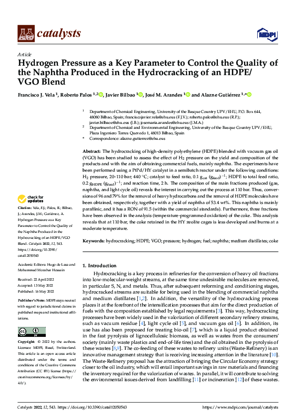 (PDF) Hydrogen Pressure as a Key Parameter to Control the Quality of ...