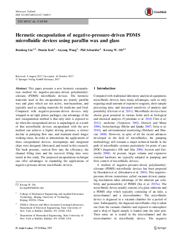 (PDF) Hermetic encapsulation of negative-pressure-driven PDMS ...