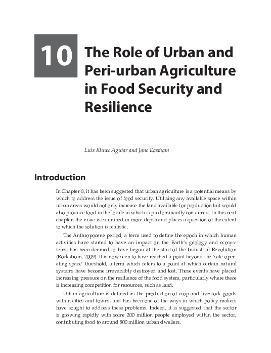 (PDF) The Role of Urban and Peri-urban Agriculture in Food Security and ...