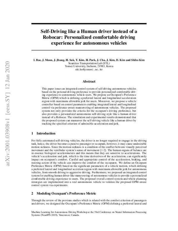 (PDF) Self-Driving like a Human driver instead of a Robocar ...