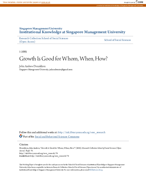 (PDF) Growth Is Good for Whom, When, How? | John Donaldson - Academia.edu