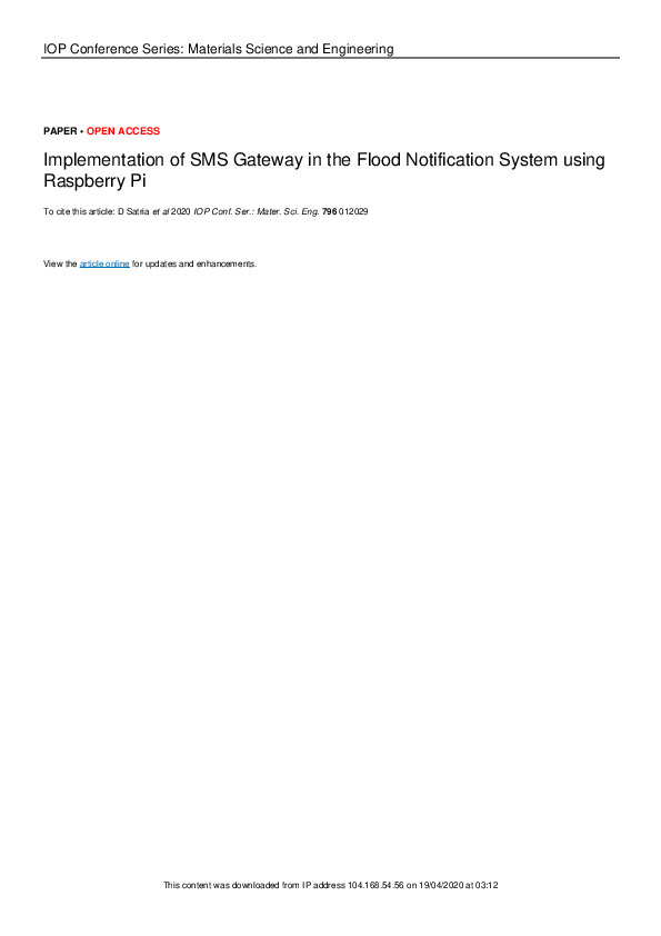 (PDF) Implementation of SMS Gateway in the Flood Notification System ...