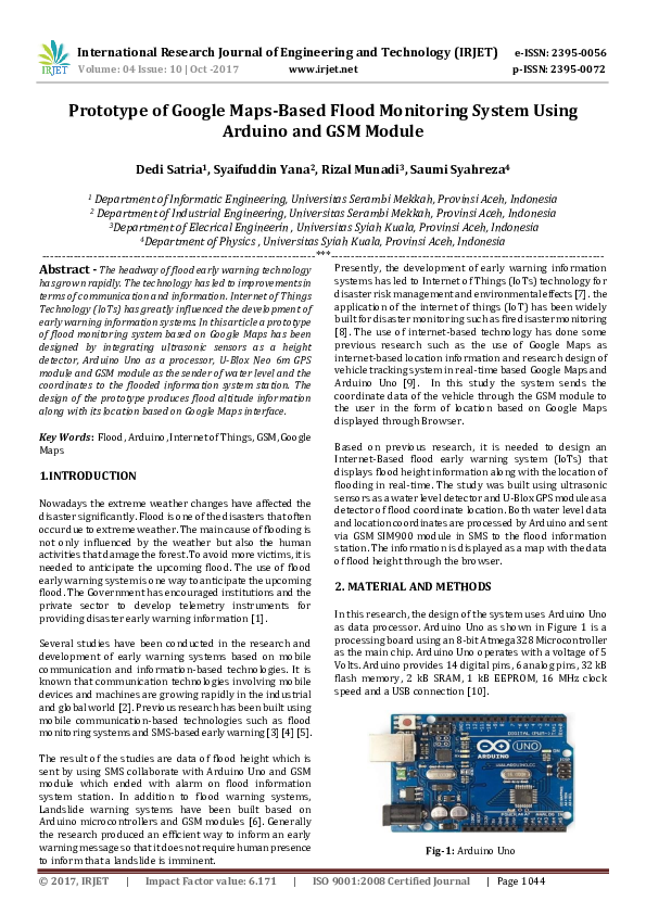 (PDF) Google Maps-Based Flood Monitoring Prototype (PDF) Google Maps-Based Flood Monitoring Prototype