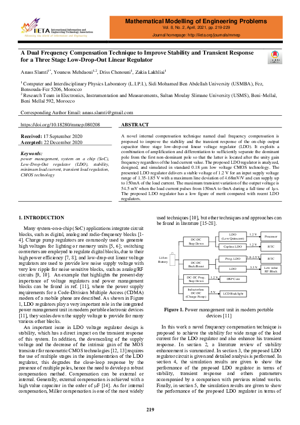 (PDF) A Dual Frequency Compensation Technique to Improve Stability and ...