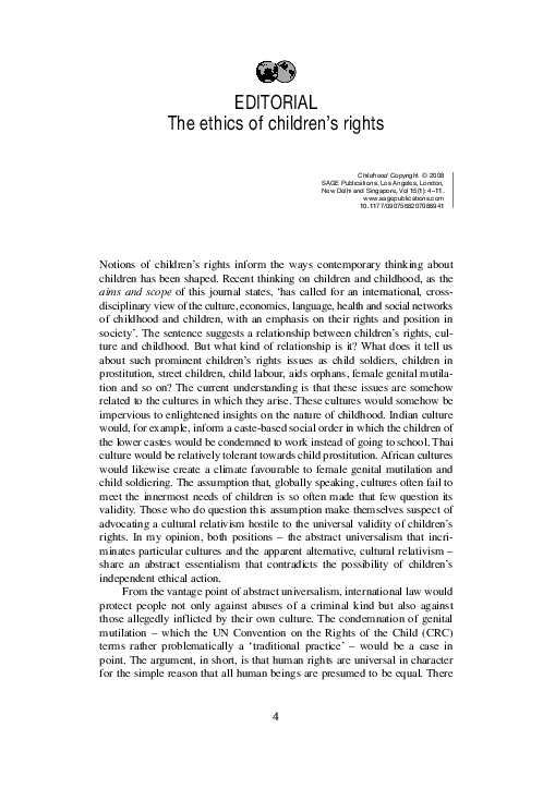 (PDF) EditorialThe ethics of children's rights