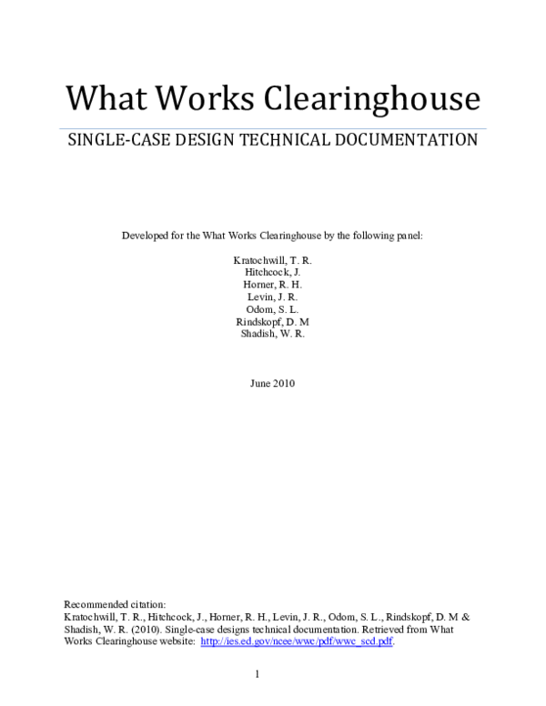 (PDF) Single-case designs technical documentation