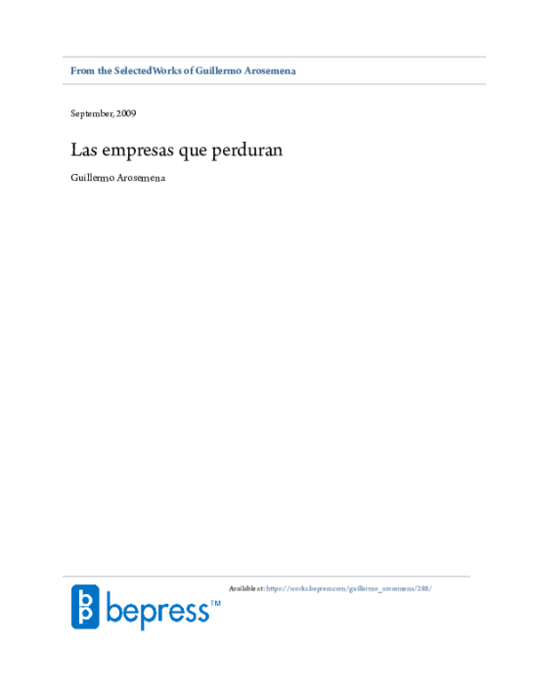 (PDF) Las empresas que perduran