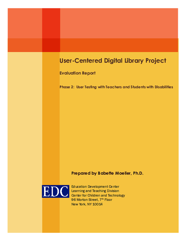 (PDF) User-Centered Digital Library Project Phase 2: User Testing with ...