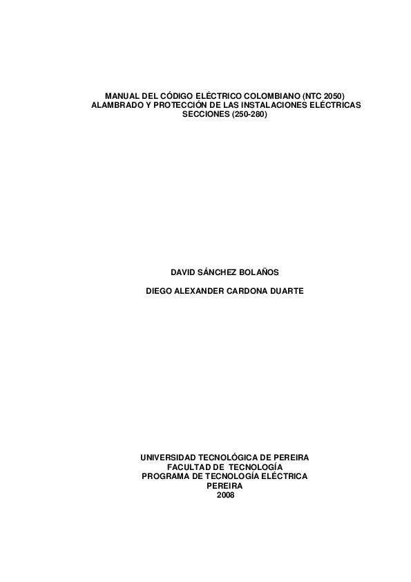 (PDF) Manual del código eléctrico colombiano (NTC 2050) alambrado y ...