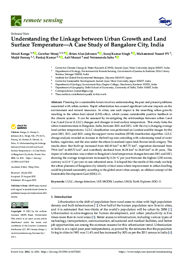 (PDF) Understanding the Linkage between Urban Growth and Land Surface Temperature—A Case Study ...