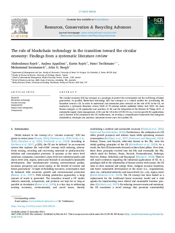 Pdf The Role Of Blockchain Technology In The Transition Toward The