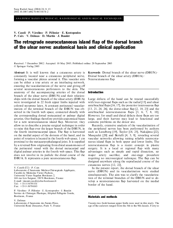 (PDF) The retrograde neurocutaneous island flap of the dorsal branch of ...