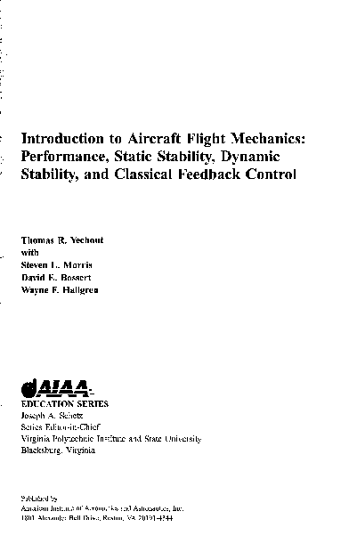 (PDF) Introduction to aircraft flight mechanics: performance, static ...