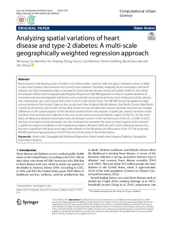 (PDF) Analyzing spatial variations of heart disease and type-2 diabetes ...